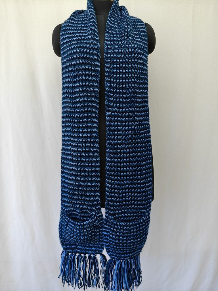 Hand-knitted Muffler (Long) with Pockets – Kilmora
