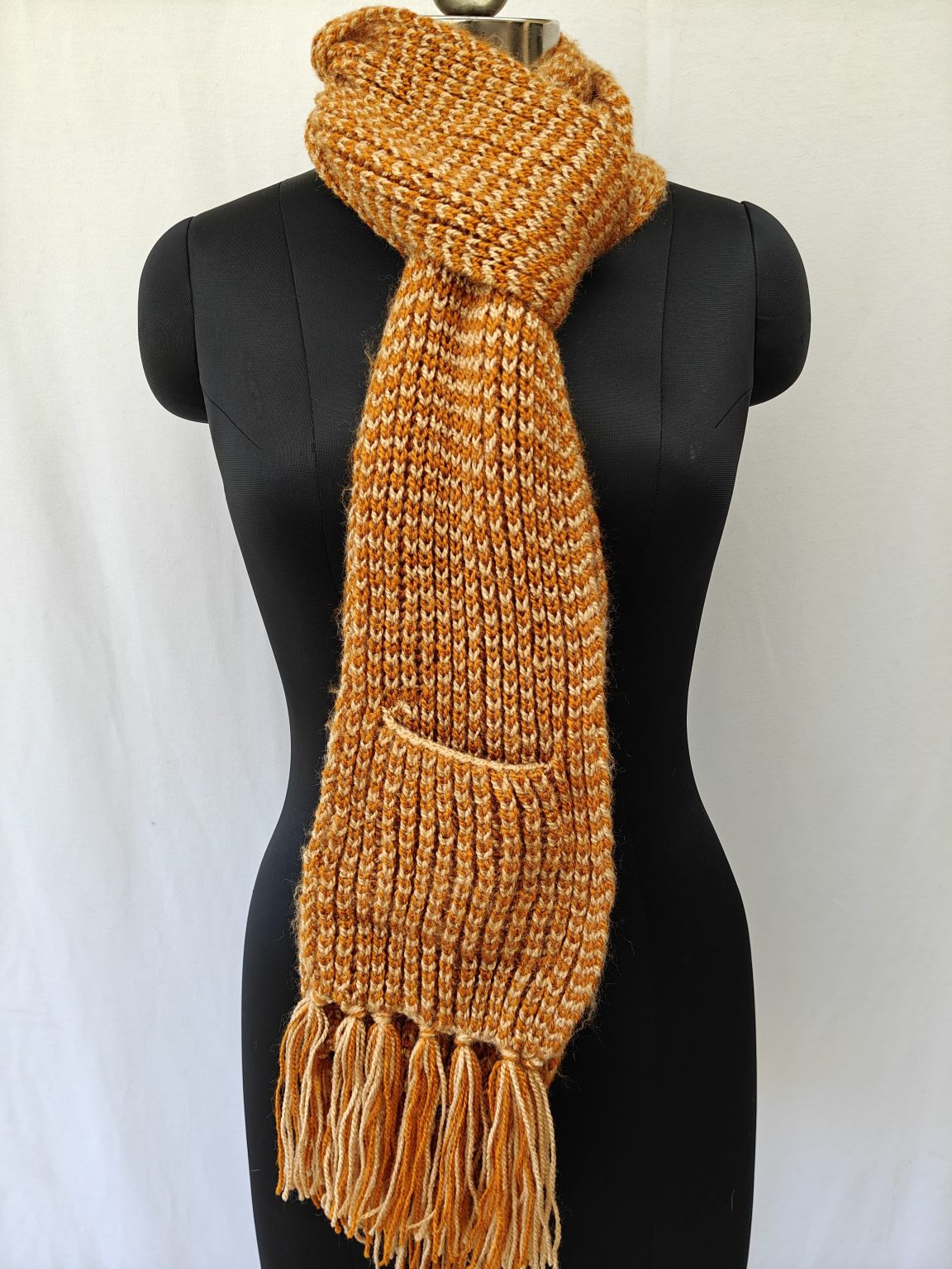 Hand-knitted Muffler (Long) with Pockets – Kilmora